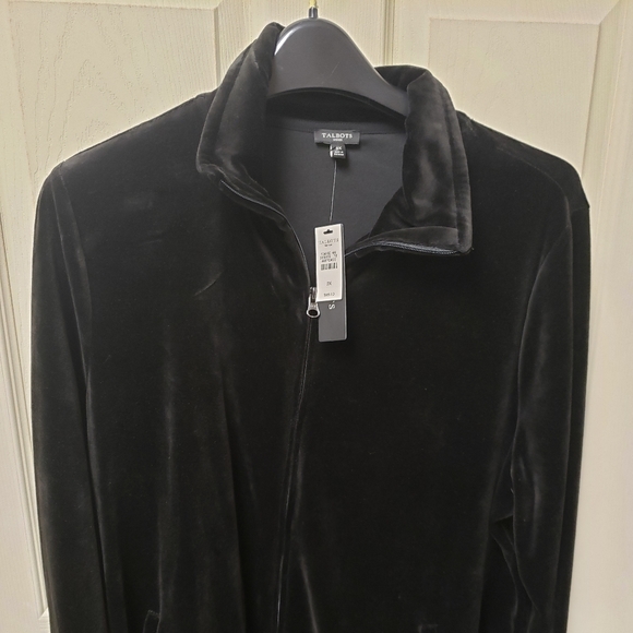 Talbots | Jackets & Coats | Black Velour Jacket 2x | Poshmark